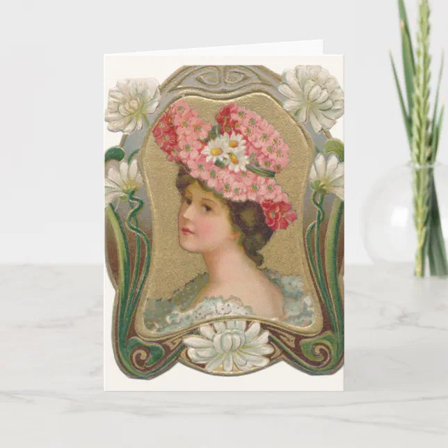Victorian Woman Note Card | Zazzle