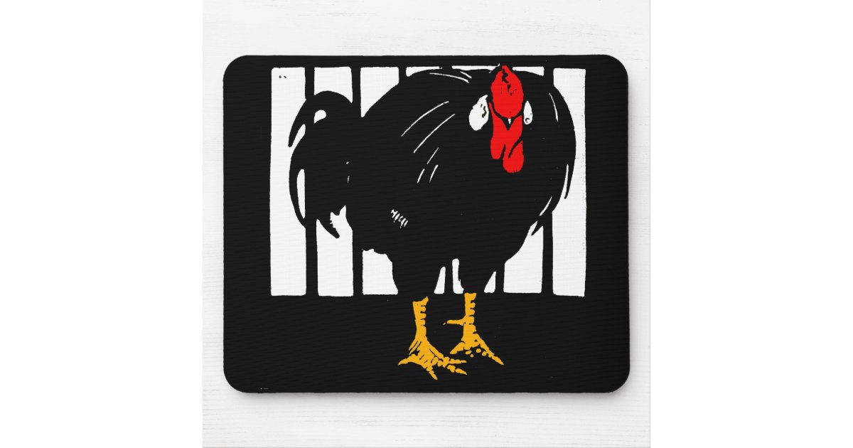 Victorian Woodcut Chicken Rooster Mousepad | Zazzle