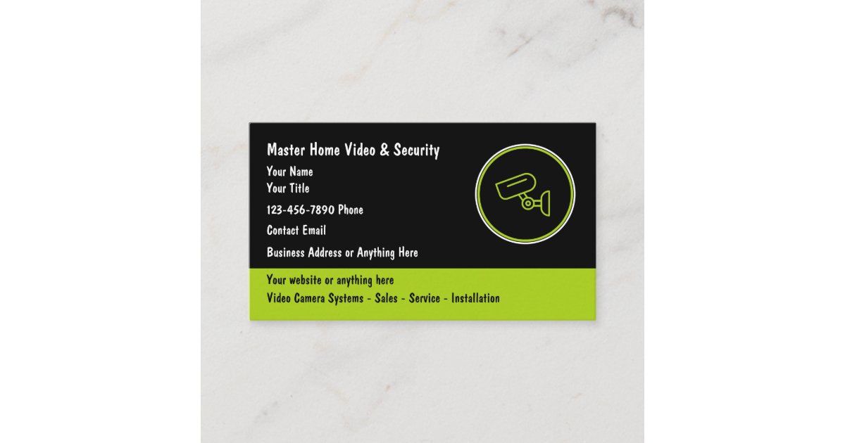 Video Camera Security Services Business Cards | Zazzle