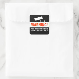 Video Camera Surveillance Square Sticker | Zazzle