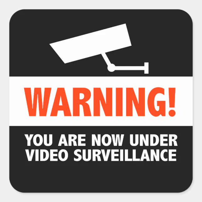 Video Camera Surveillance Square Sticker | Zazzle
