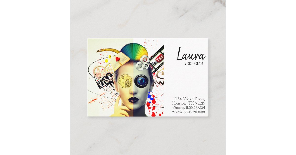 Video Editor Business Card | Zazzle