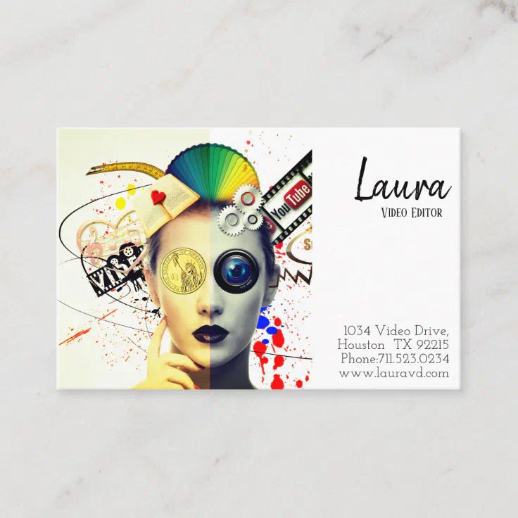 Video Editor Business Card | Zazzle