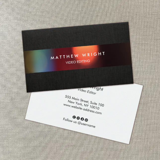 Video Editor Cinematography Film Business Card | Zazzle