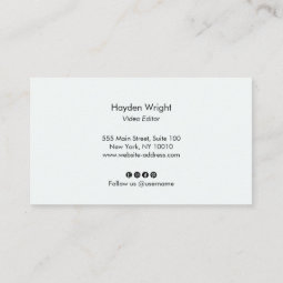 Video Editor Cinematography Film Business Card | Zazzle