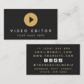 Video Editor Filmmaker Play Button Social Media Business Card | Zazzle