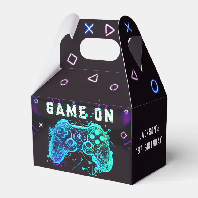 Video Game Arcade Birthday Party Favor Box | Zazzle
