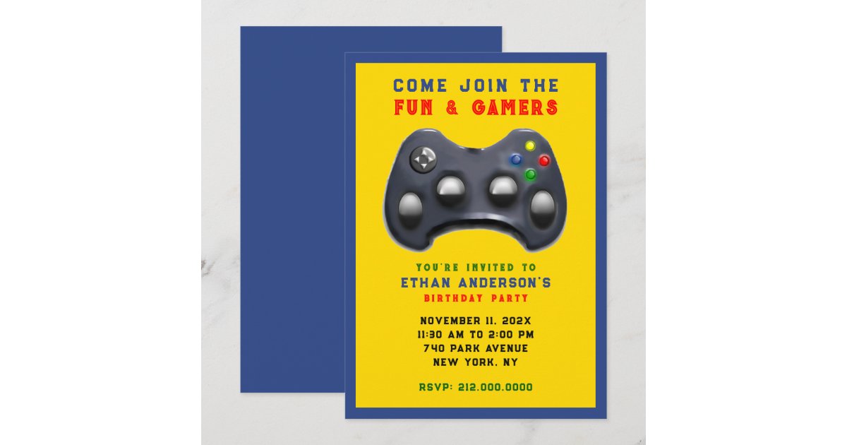 Video Game Birthday Party Invitation | Zazzle