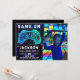 Video Game Birthday Party Neon Game On Invitation | Zazzle