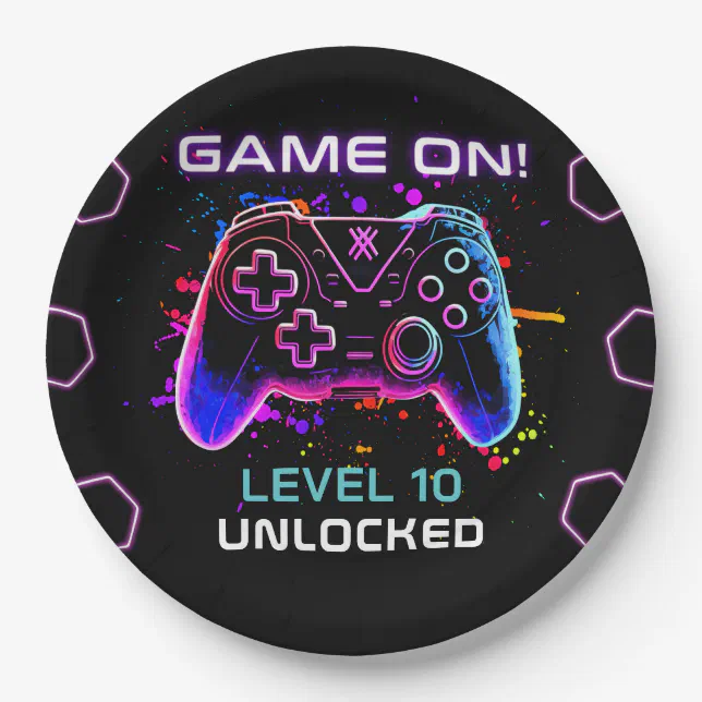 Video Game Birthday Party Paper Plates | Zazzle