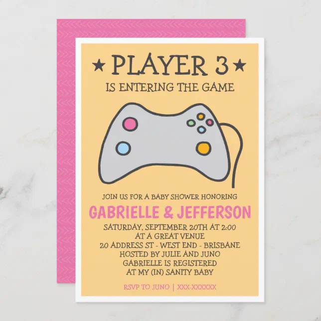 Video Game - Computer Game Baby Shower Invitation | Zazzle