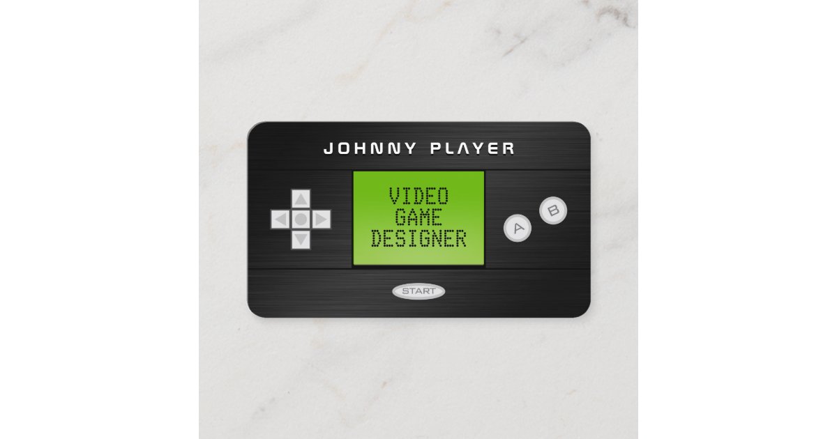 Video game console handheld faux looks business card | Zazzle