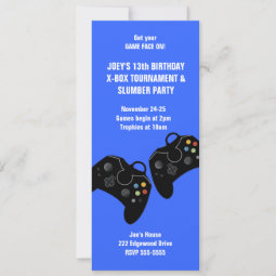 Video Game Controller Birthday Invitation 9 x 4 | Zazzle