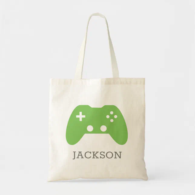 Video Game Controller GreenGamer Personalized Kids Tote Bag | Zazzle