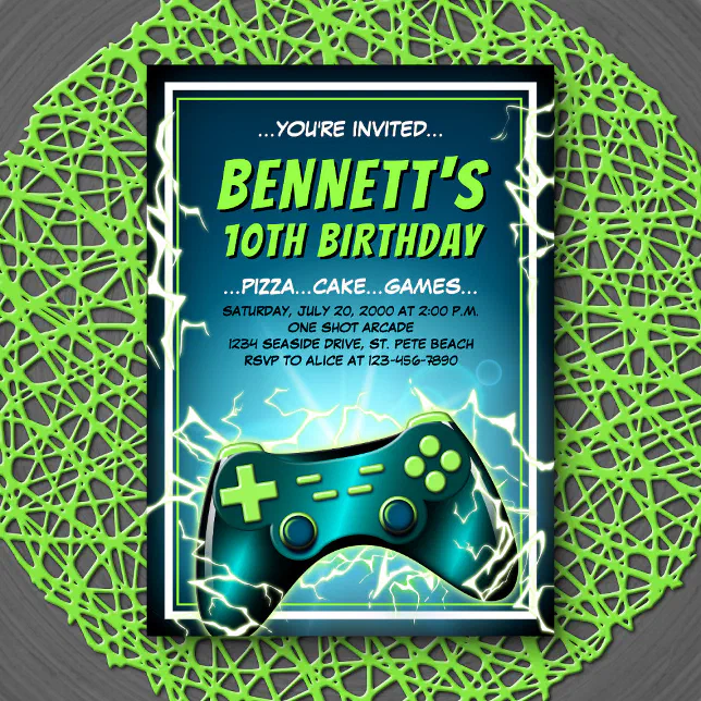 Video Game Controller Invitation | Zazzle