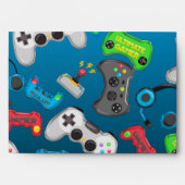 Video Game Controllers Gamer Birthday Party Envelope | Zazzle