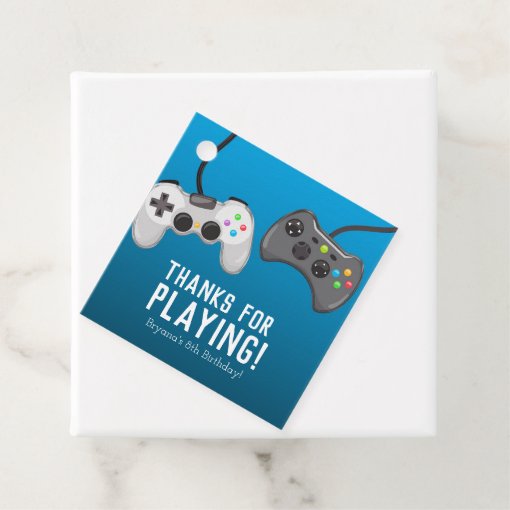 Video Game Controllers Gamer Birthday Party Favor Tags | Zazzle