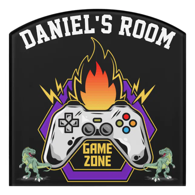 Video Game Dinosaur Door Sign | Zazzle