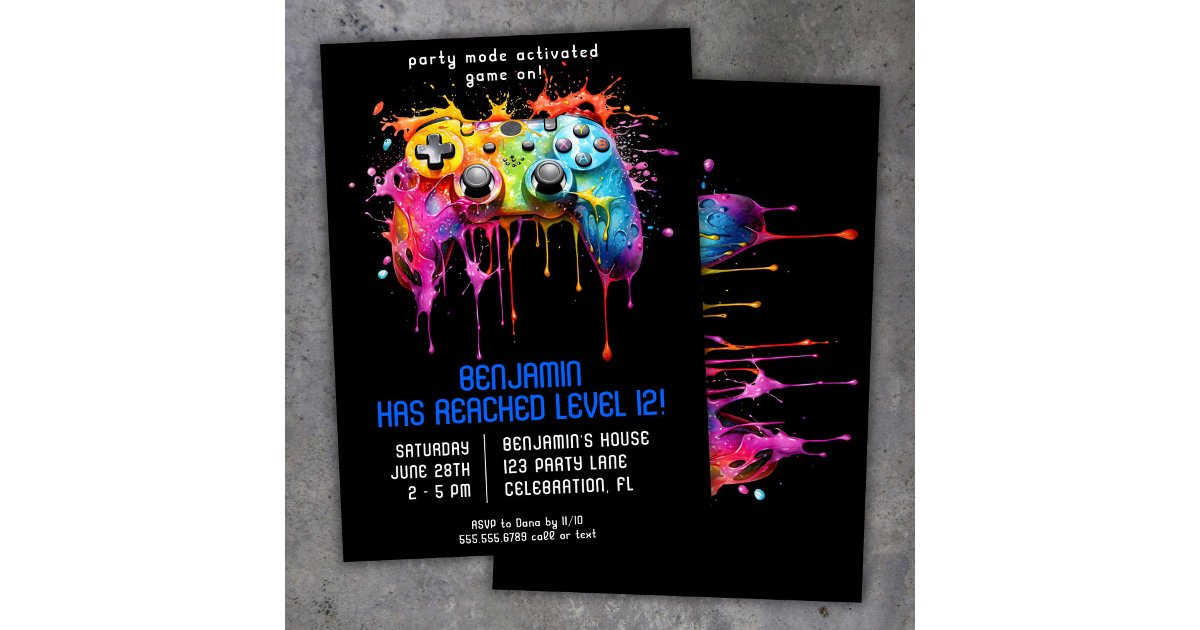 Video Game Gamer Boy Birthday Party Invitation | Zazzle