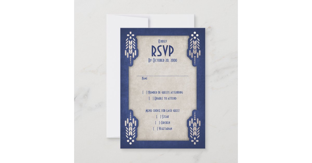 Video Game Geek Blue Wedding RSVP Card | Zazzle