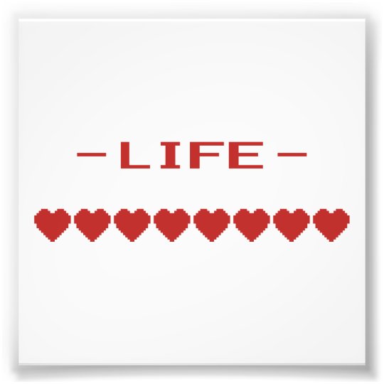 Video Game Heart Life Meter Photo Print | Zazzle.com