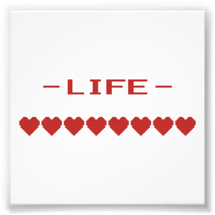 Video Game Heart Life Meter Photo Print | Zazzle