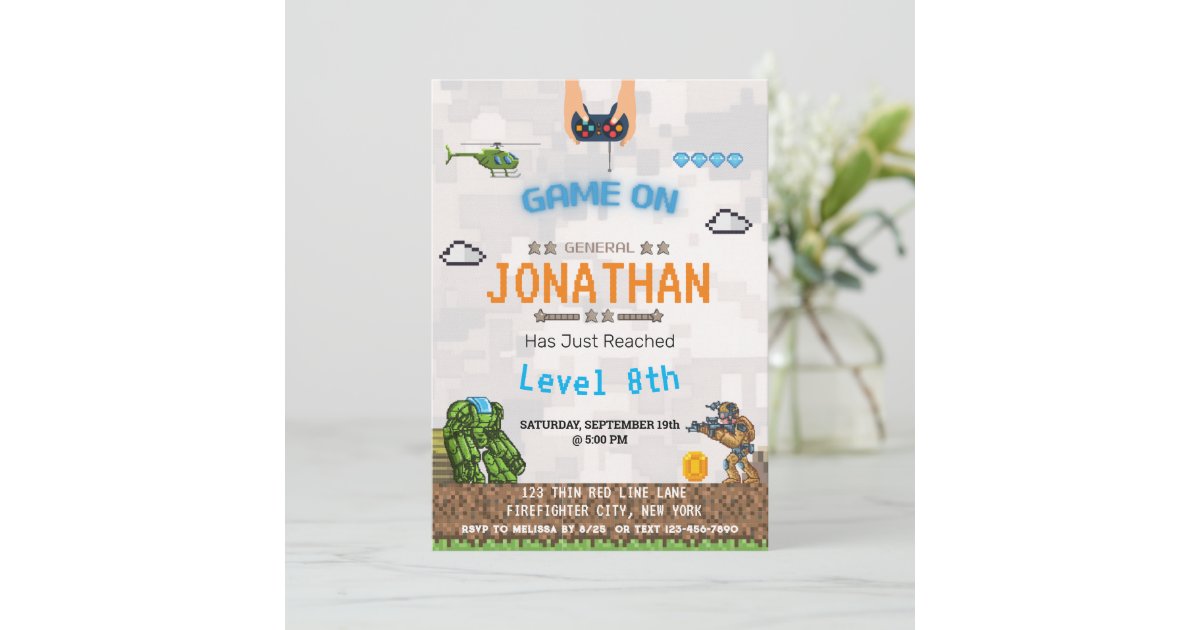 Video Game Level up Birthday invitations | Zazzle