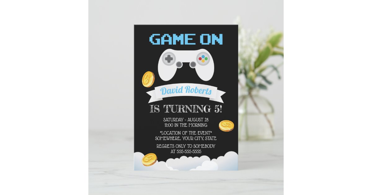 Video Game Level Up Birthday Party Invitation | Zazzle