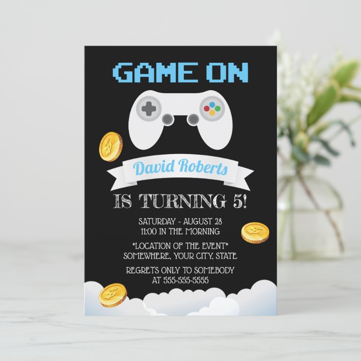 Video Game Level Up Birthday Party Invitation | Zazzle