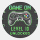 Video Game Level Up Controller Birthday Classic Round Sticker | Zazzle