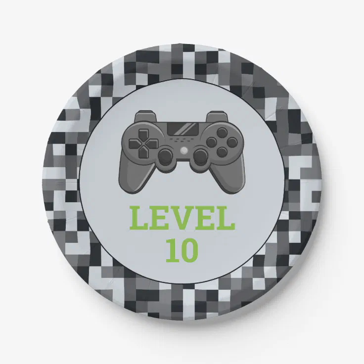 Video Game Level Up Controller Birthday Party Paper Plates | Zazzle