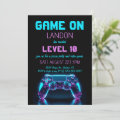 Video Game Level Up Gamer Birthday Party Invite | Zazzle