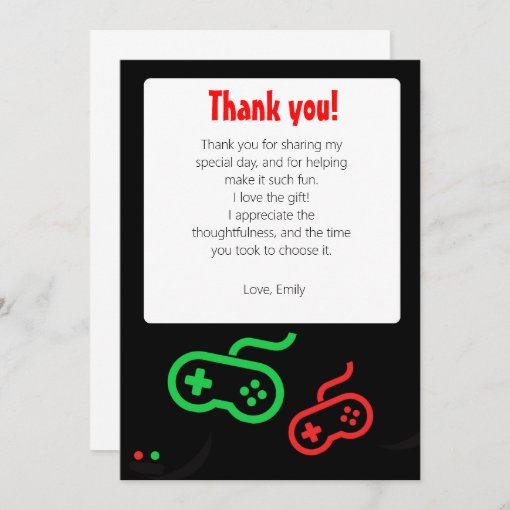 Video Game Thank You Card | Zazzle