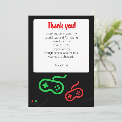 Video Game Thank You Card | Zazzle