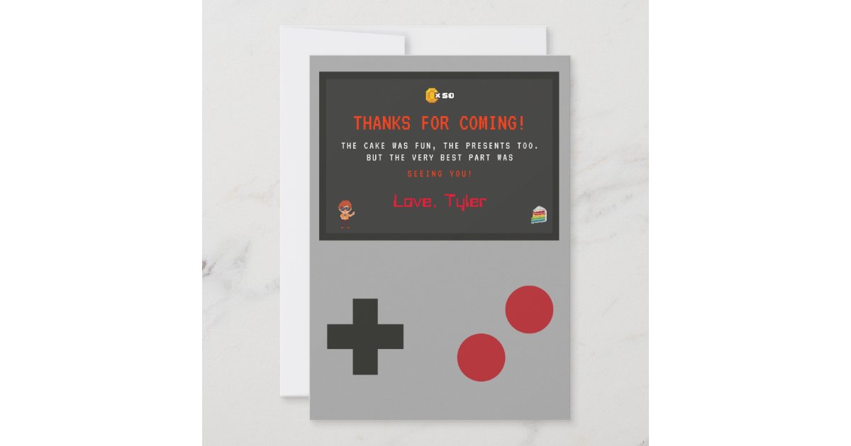 Video Game Thank You Card | Zazzle