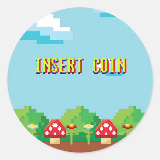 Video Game Theme/Design Classic Round Sticker | Zazzle