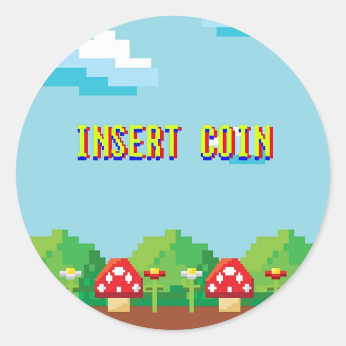 Video Game Theme/Design Classic Round Sticker | Zazzle.com