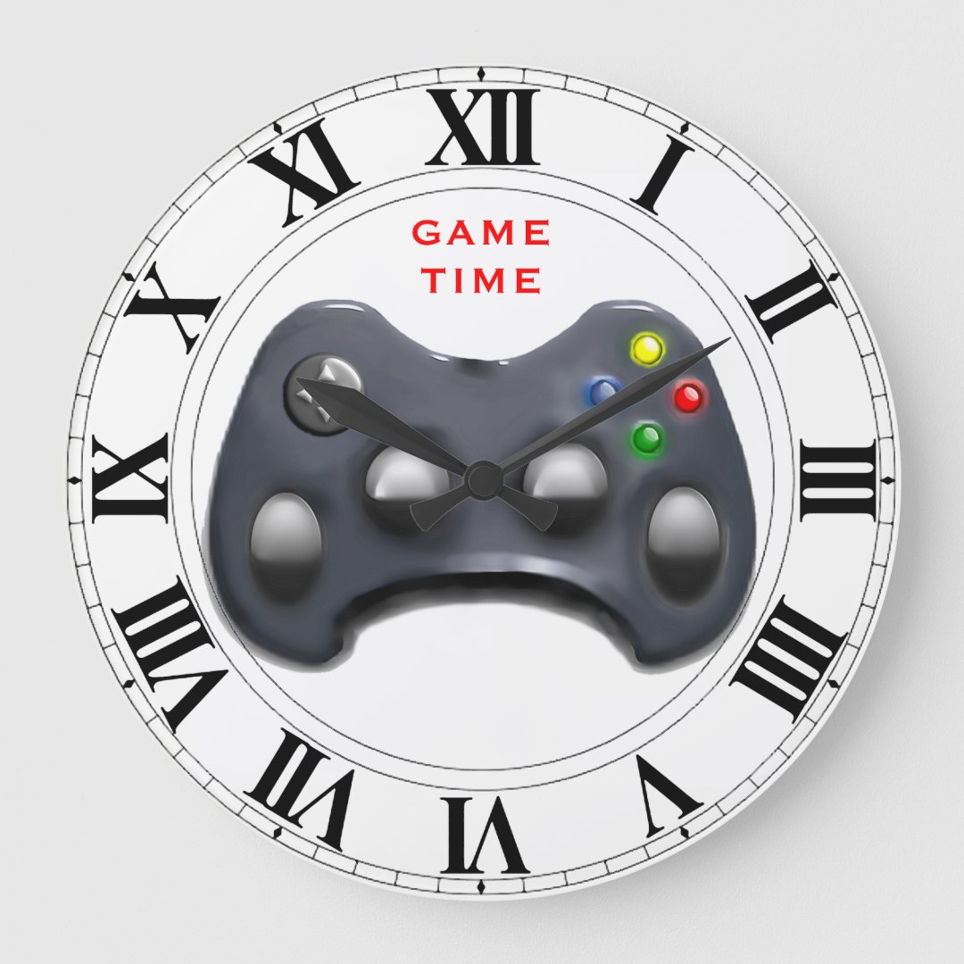 Video Game Time Large Clock | Zazzle