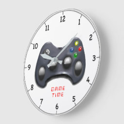 video gamer gift large clock | Zazzle