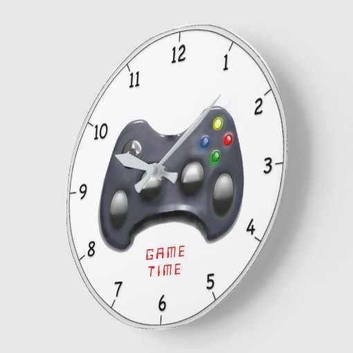 video gamer gift large clock | Zazzle