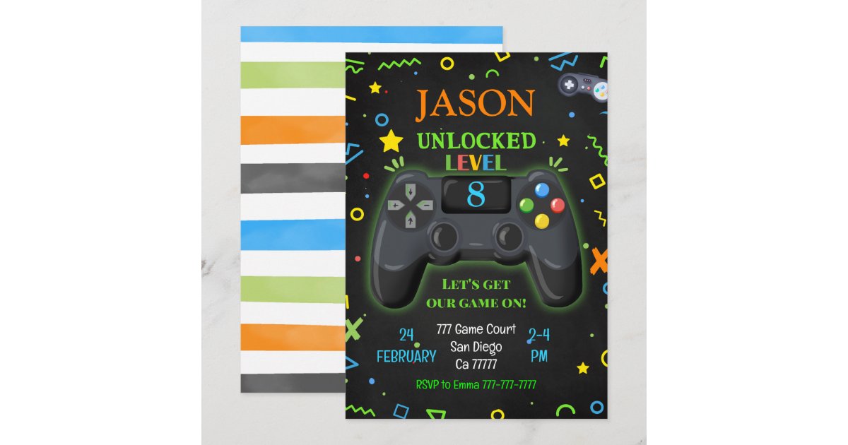 Video Games Birthday Invitation | Zazzle