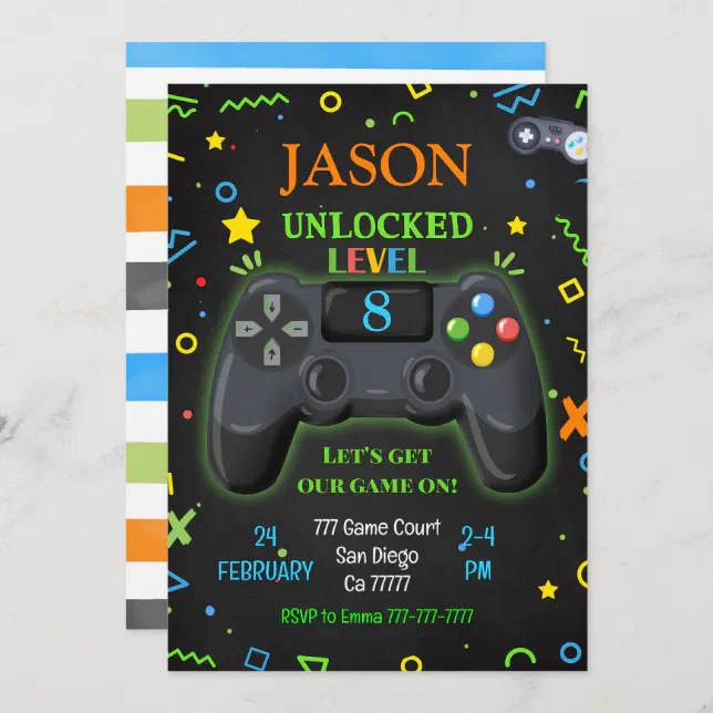 Video Games Birthday Invitation | Zazzle