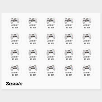 Video Games Birthday Party Classic Round Sticker | Zazzle