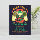 Video Games Level Up Birthday Party Invitation | Zazzle