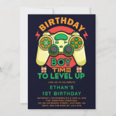 Video Games Level Up Birthday Party Invitation | Zazzle