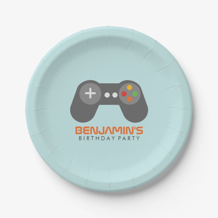 Video Games Themed Birthday Party Paper Plates | Zazzle