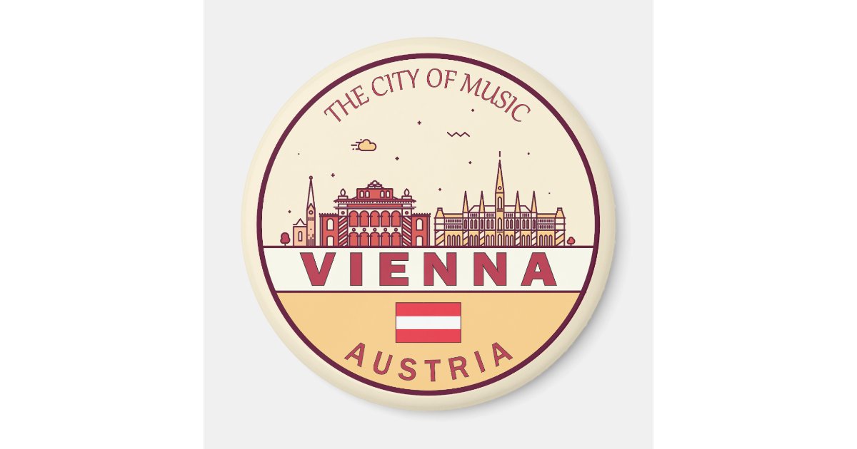 Vienna Austria City Skyline Emblem Magnet | Zazzle