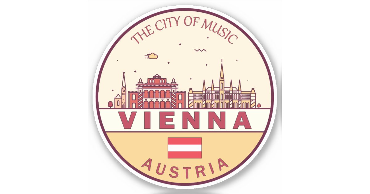 Vienna Austria City Skyline Emblem Sticker | Zazzle