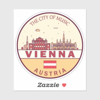 Vienna Austria City Skyline Emblem Sticker | Zazzle
