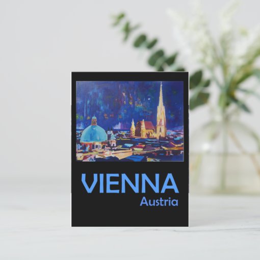 Vienna Austria Retro Poster Postcard | Zazzle